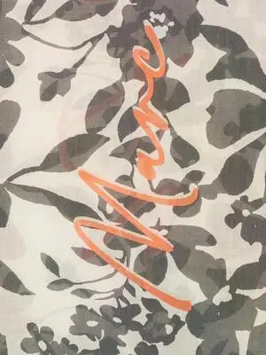 Marc O'polo Floral-print Logo-motif Scarf