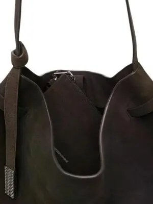 Emporio Armani Suede Logo Shoulder Bag