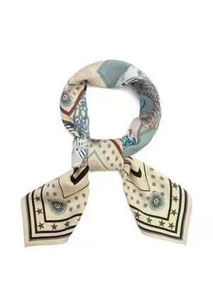 Shanghai Tang A Winning Hand Silk Foulard - Neutrals