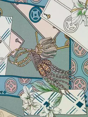 Shanghai Tang A Winning Hand Silk Foulard