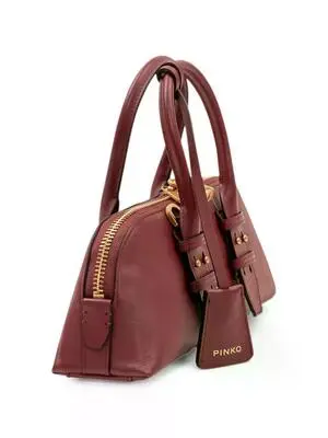 Pinko Buckle-detail Leather Bowling Bag