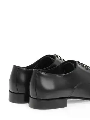 Corneliani Brushed Leather Derby Shoes - Black