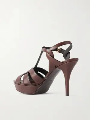 Saint Laurent Tribute Leather Platform Sandals