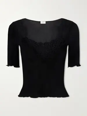 Saint Laurent Trimmed T-shirts For Women