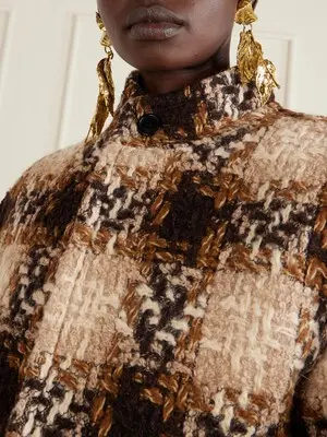 Saint Laurent Checked Wool-blend Tweed Jacket