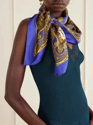 Saint Laurent Paisley-print Silk-twill Scarf - Multi