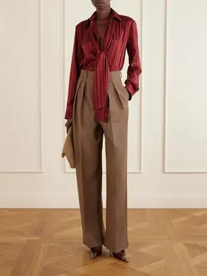 Saint Laurent Striped Silk Blouse