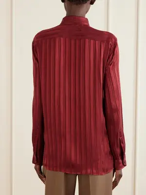 Saint Laurent Striped Silk Blouse