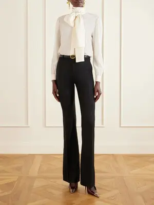 Saint Laurent Tie-detailed Silk Crepe De Chine Blouse