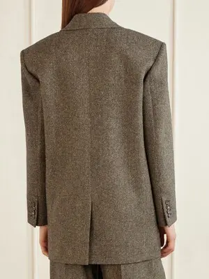 Saint Laurent Herringbone Wool And Silk-blend Blazer