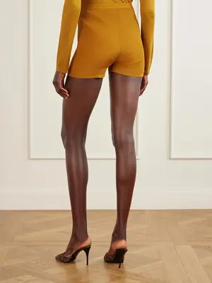 Saint Laurent Ribbed Stretch-jersey Logo Shorts