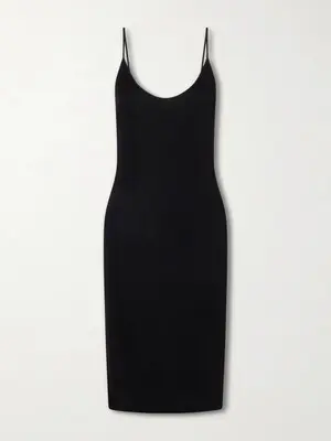 Saint Laurent Jersey Midi Dress - Black
