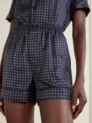 Saint Laurent Printed Silk-twill Shorts