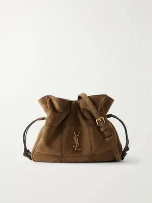 Saint Laurent Jamie Quilted Suede Shoulder Bag - Brown