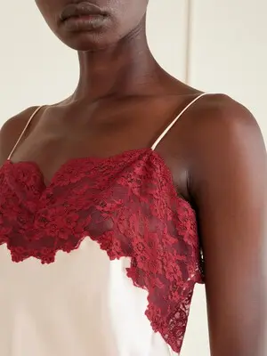 Saint Laurent Lace-trimmed Silk-satin Camisole