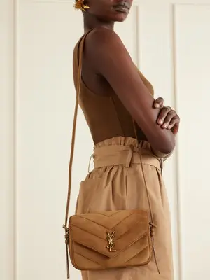 Saint Laurent Loulou Cassandre Suede Shoulder Bag