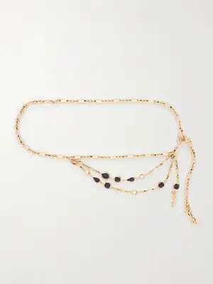 Saint Laurent Tone And Resin Belt - Gold