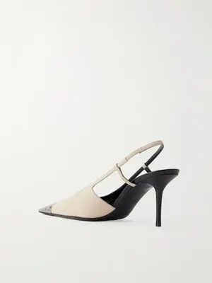 Saint Laurent Jeanne Cassandre-embossed Leather Slingback Pumps