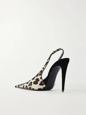 Saint Laurent Guermantes 110 Pony Hair Slingback Pumps - Multi