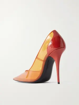Saint Laurent Folie 110 Leather-trimmed Tpu Pumps