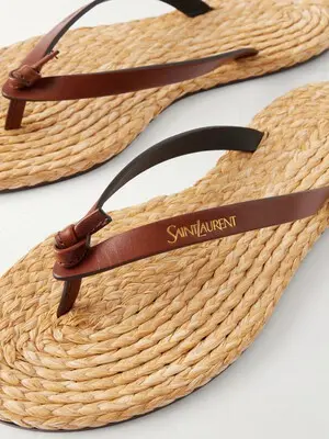 Saint Laurent Pool Knotted Leather Flip Flops