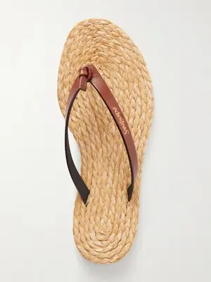 Saint Laurent Pool Knotted Leather Flip Flops