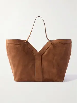 Saint Laurent Y Suede Tote - Brown