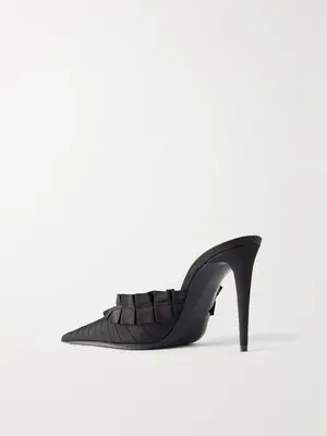 Saint Laurent Madeleine 95 Taffeta Pumps With Ruffle Detail