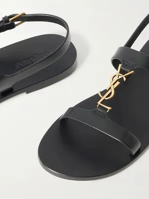 Saint Laurent Cassandra Embellished Leather Sandals