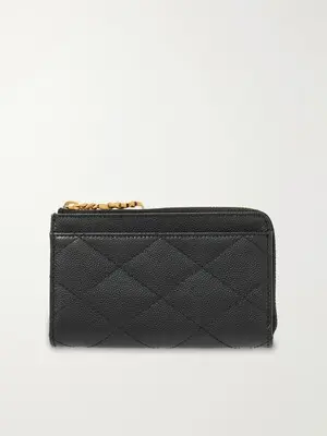 Saint Laurent Quilted Textured-leather Wallet - Black