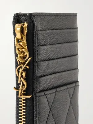 Saint Laurent Quilted Textured-leather Wallet