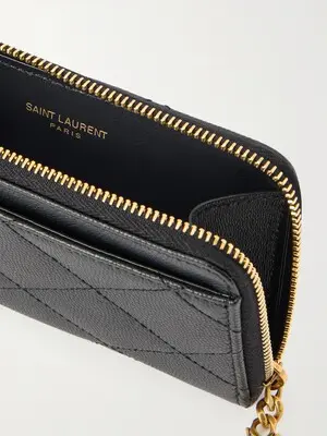 Saint Laurent Quilted Textured-leather Wallet