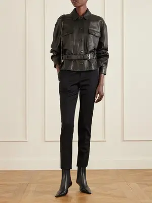 Saint Laurent Victoire Leather Ankle Boots