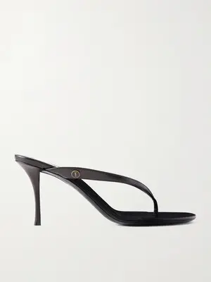 Saint Laurent Sue Embellished Leather Stiletto Sandals