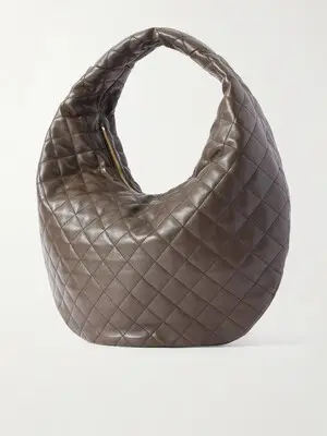 Saint Laurent Icare Matelassé Leather Tote - Gray