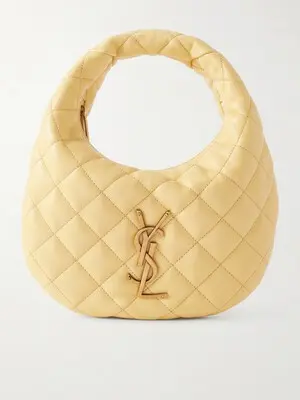 Saint Laurent Icarino Matelassé Leather Tote - Yellow