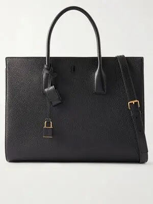 Saint Laurent Sac De Jour Large Textured-leather Shoulder Bag - Black