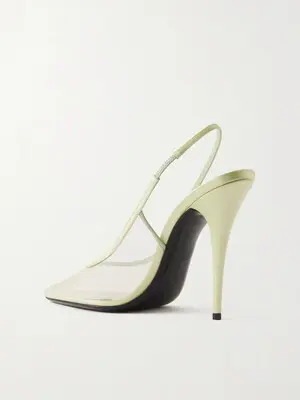 Saint Laurent Anita Satin-trimmed Mesh Slingback Pumps