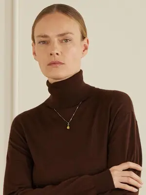 Saint Laurent Tone Enamel Pineapple Pendant Necklace