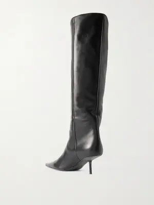 Saint Laurent Victoire Leather Knee Boots
