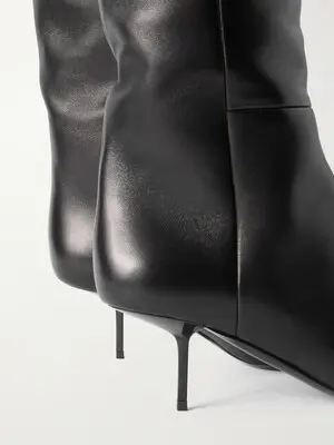 Saint Laurent Victoire Leather Knee Boots