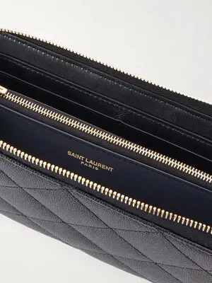 Saint Laurent Quilted Textured-leather Wallet