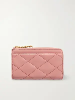 Saint Laurent Quilted Leather Wallet - Pink
