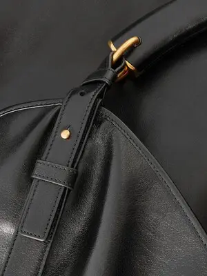 Saint Laurent Mombasa Paneled Leather Shoulder Bag - Black