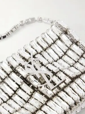Saint Laurent Micro Crystal-embellished Chainmail Shoulder Bag