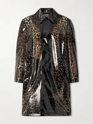Saint Laurent Leopard-print Vinyl Coat