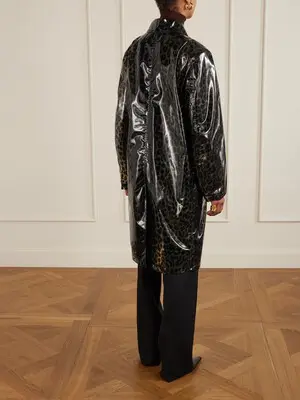 Saint Laurent Leopard-print Vinyl Coat