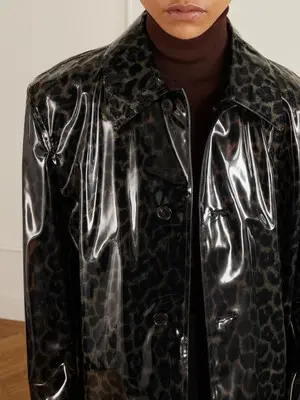 Saint Laurent Leopard-print Vinyl Coat