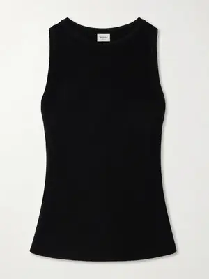 Saint Laurent Ribbed-knit Tank - Black
