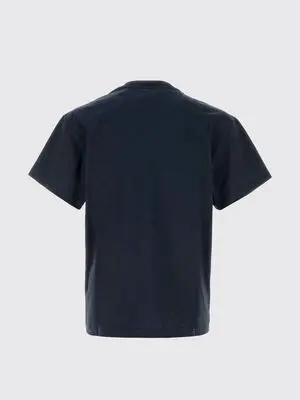 JIL SANDER Cotton Crewneck T-shirt With Contrast Logo On Chest - Blue